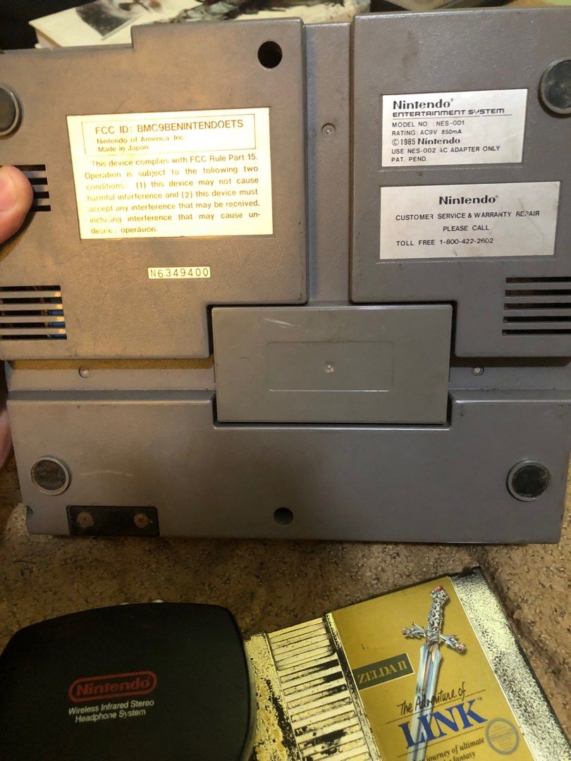 Classic NES unit lot set with LOZ2 and wireless headphone system, Video ...