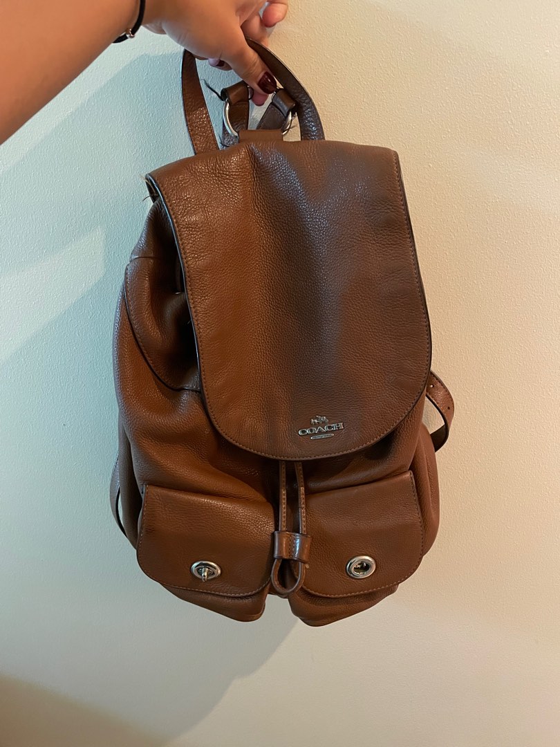 Coach pure leather backpack on Carousell