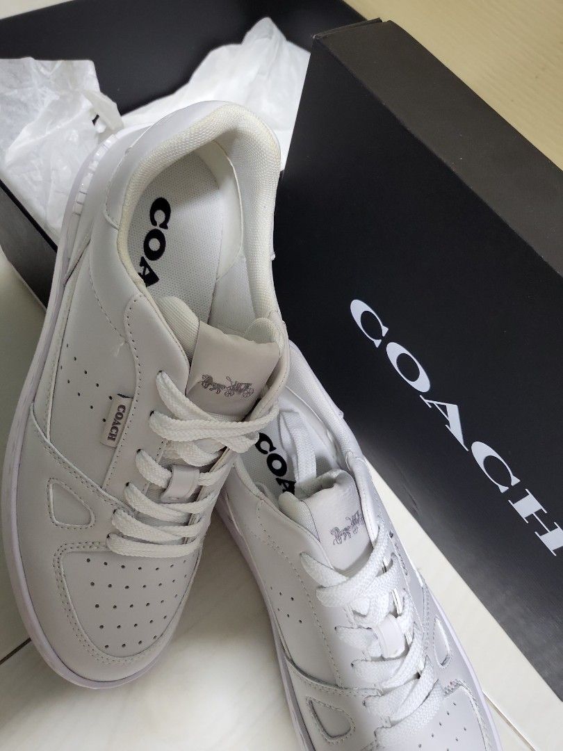 Coach white sneaker (full white), Luxury, Sneakers & Footwear on Carousell