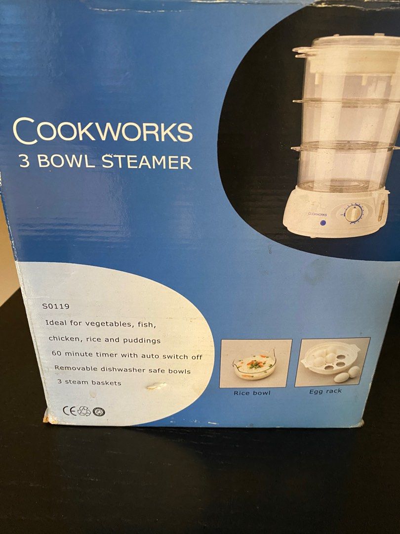 Cookworks 3 bowl electrical steamer, TV & Home Appliances, Kitchen ...