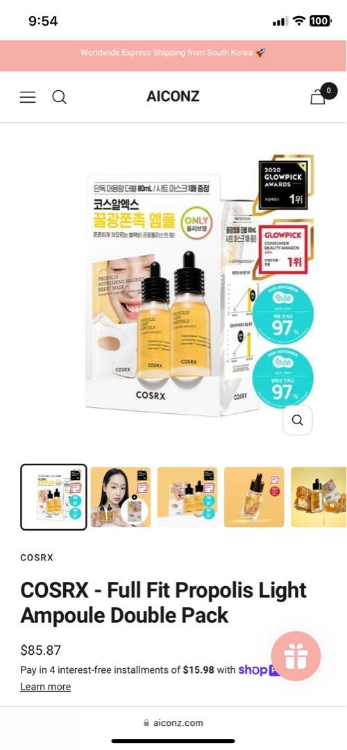 COSRX - Full Fit Propolis Light Ampoule Double Pack, Beauty & Personal Care, Face, Face Care on ...