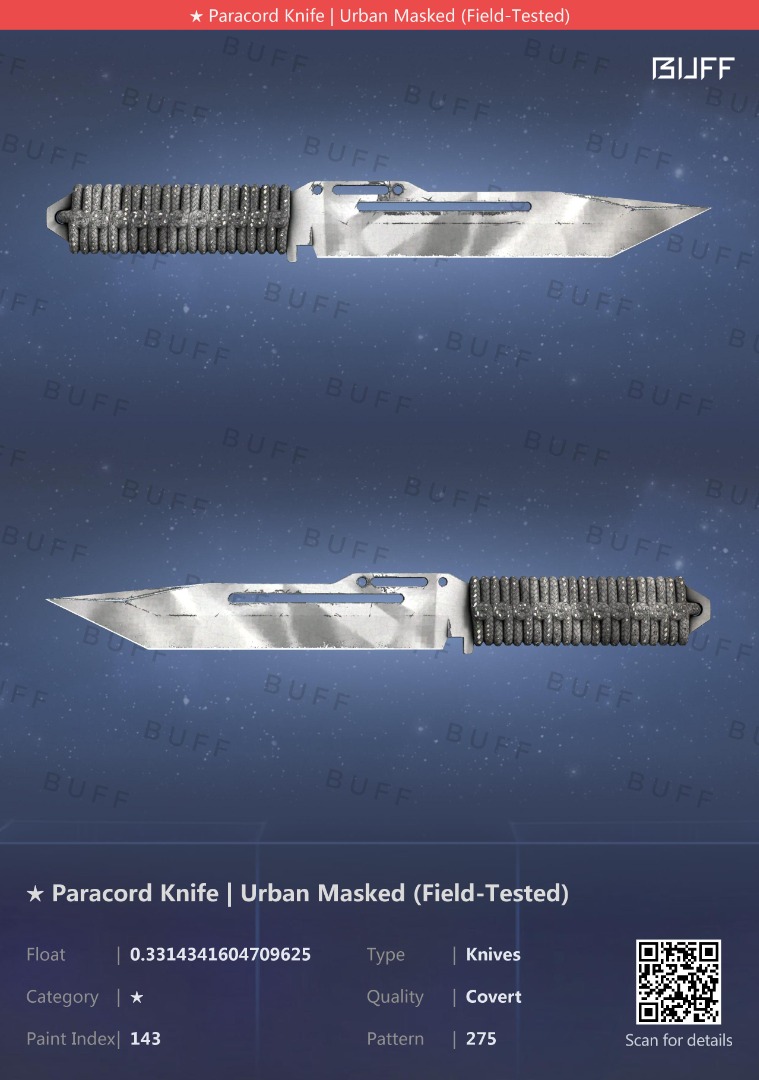 CSGO Paracord Knife Urban Masked FT, Video Gaming, Gaming Accessories, In-Game Products on Carousell