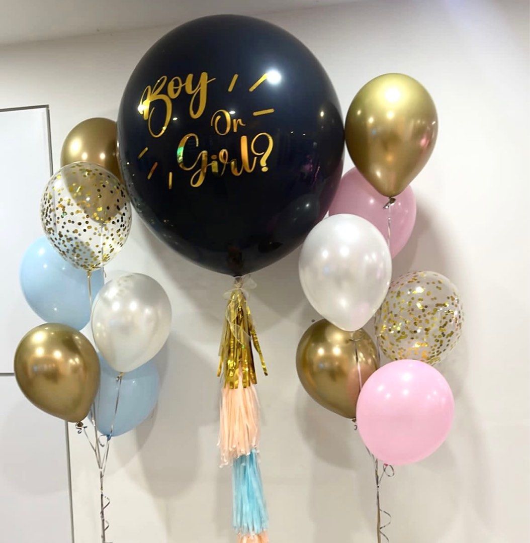 Customized gender reveal helium balloon set, Hobbies & Toys, Occasions ...