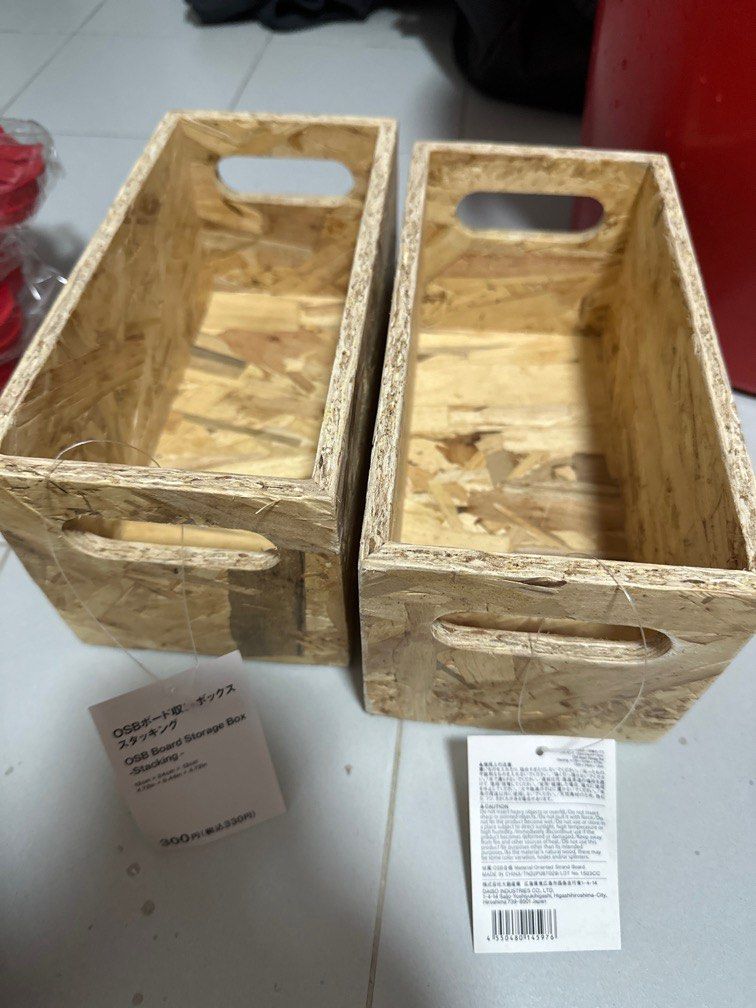 Daiso Wooden Crates box brand new, Furniture & Home Living, Home ...