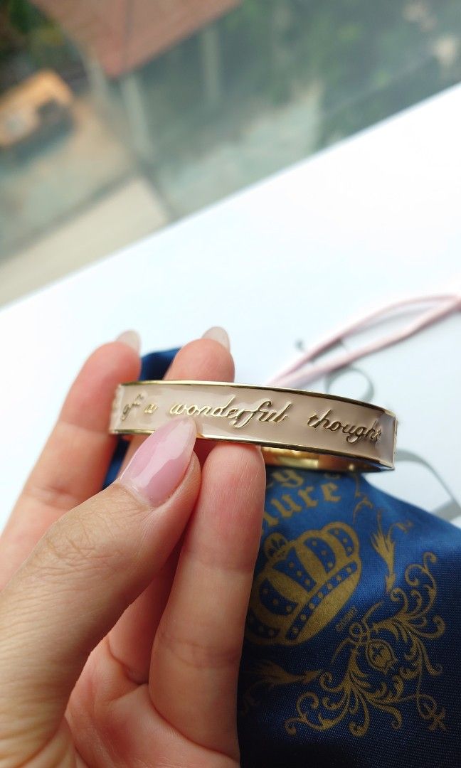 Disney Couture Peter Pan Beautiful Gold Plated Baby Pink Lacquer Bangle ...