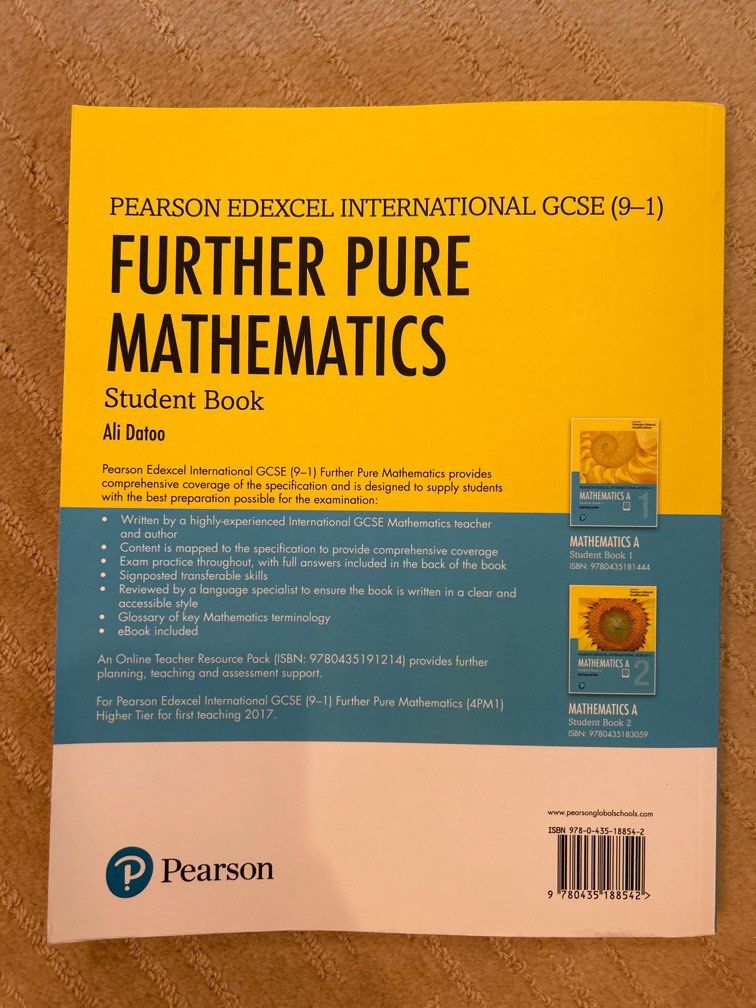 EDEXCEL IGCSE further pure maths student book, 興趣及遊戲, 書本 & 文具, 教科書 ... EDEXCEL IGCSE further pure maths student book, 興趣及遊戲, 書本 & 文具, 教科書 ...