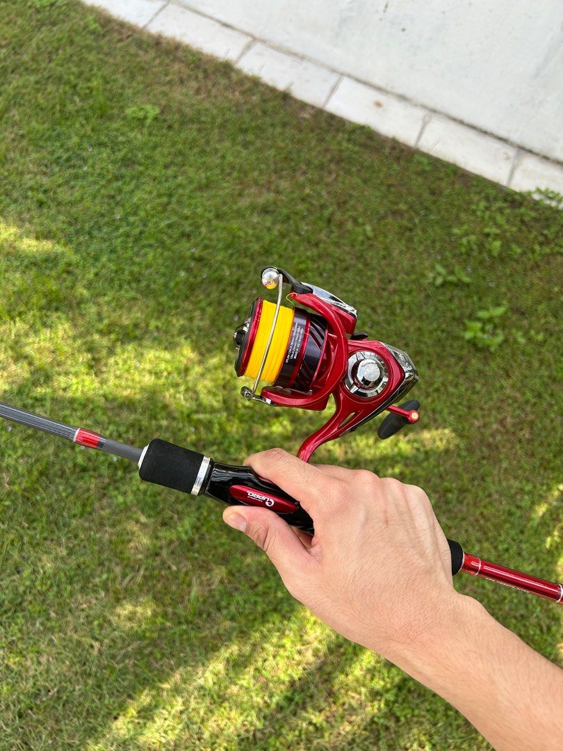Eupro Red Hunter Fishing Rod + Daiwa Revros RR Fishing Reel (Free Tenya ...