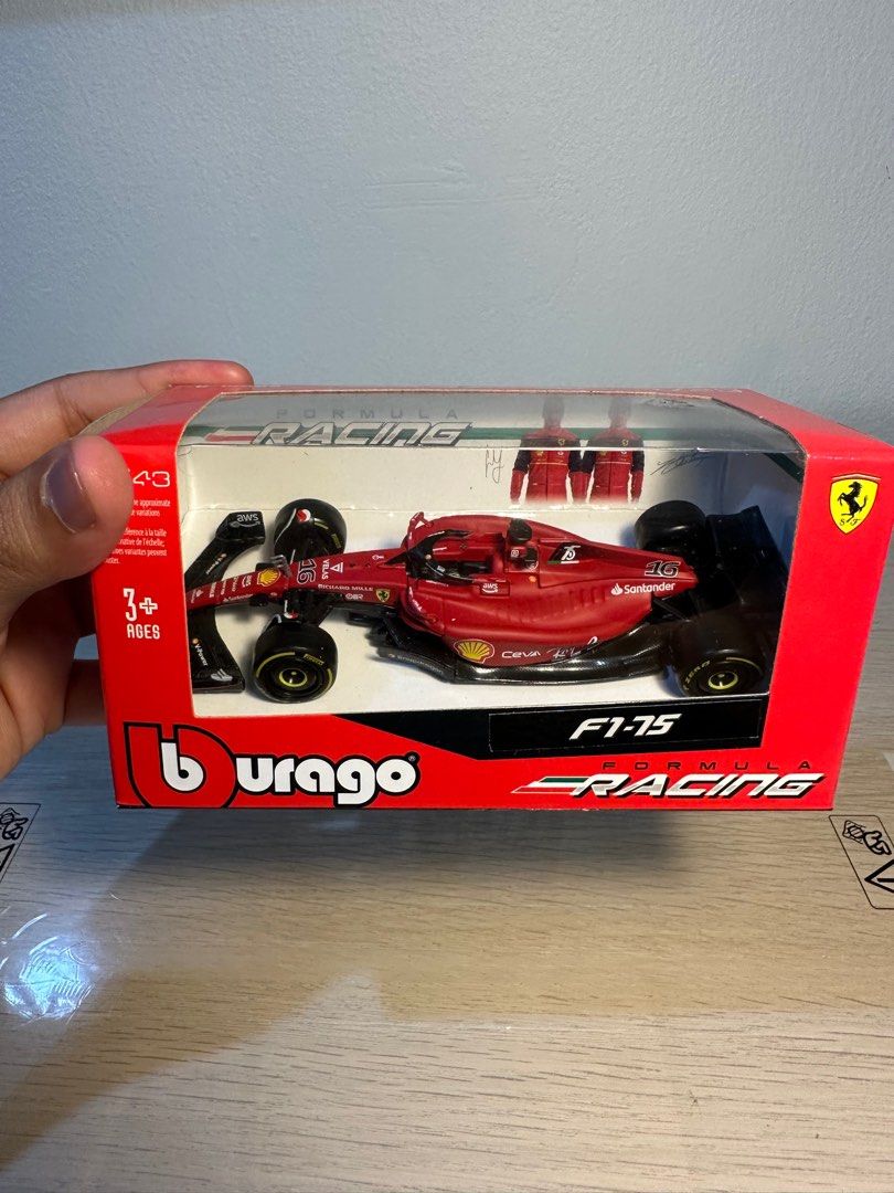 F1 Ferrari Diecast Model F1-75 1:43 Bburago Charles Leclerc Carlos ...