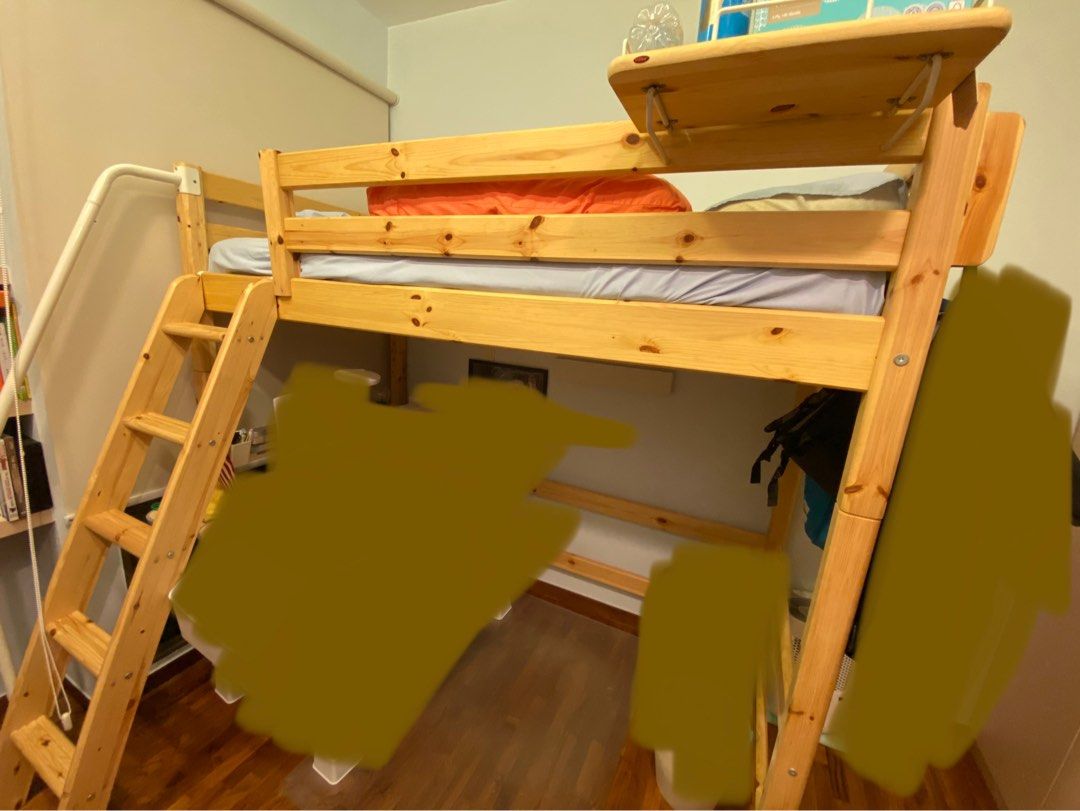 Flexa bunk loft single bed with ladder, handrail and mattress, Babies ...