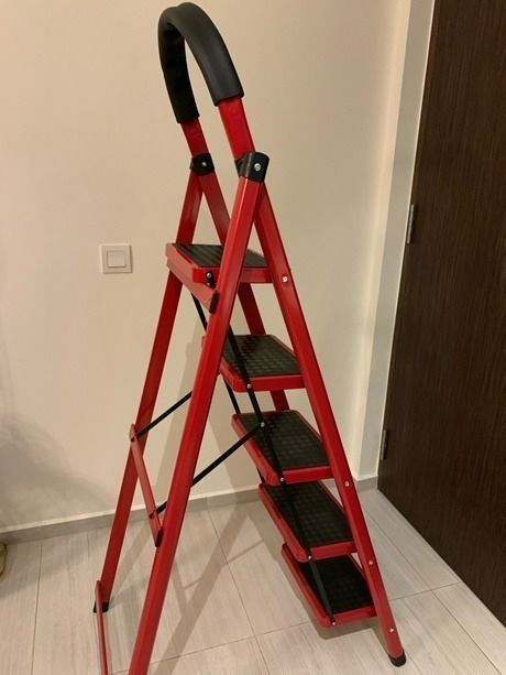 Foldable Red Ladder (Available in 3 | 4 | 5 | 6 Steps), Furniture ...