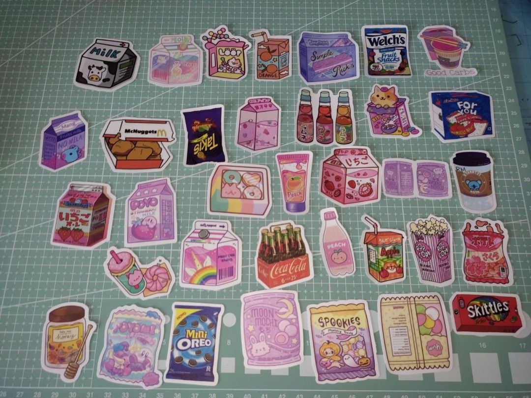 Cute bujo food Korean Stickers flakes, Hobbies & Toys, Stationery ...