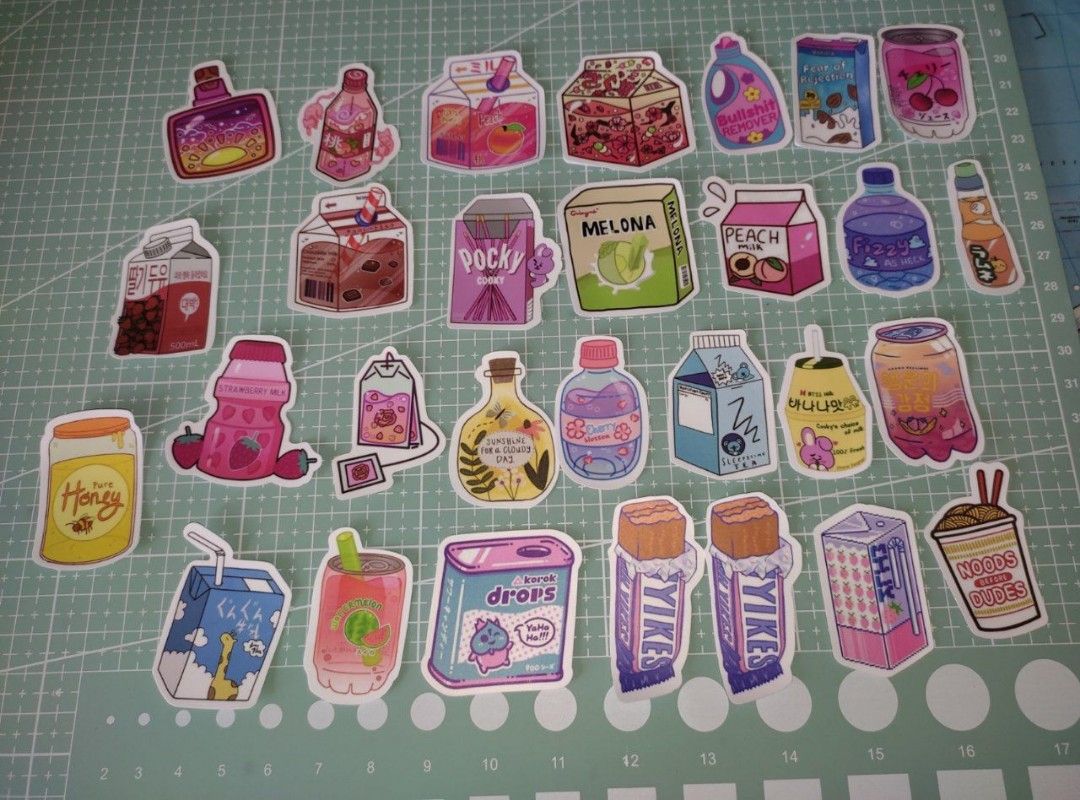 Cute bujo food Korean Stickers flakes, Hobbies & Toys, Stationery ...