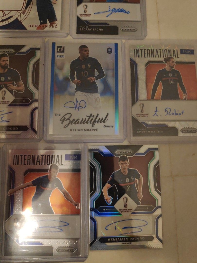France Autograph Soccer Cards Mbappe Pavard Hernandez, Hobbies & Toys ...