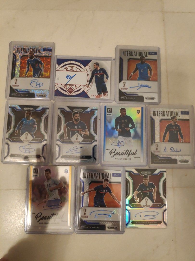 France Autograph Soccer Cards Mbappe Pavard Hernandez, Hobbies & Toys ...