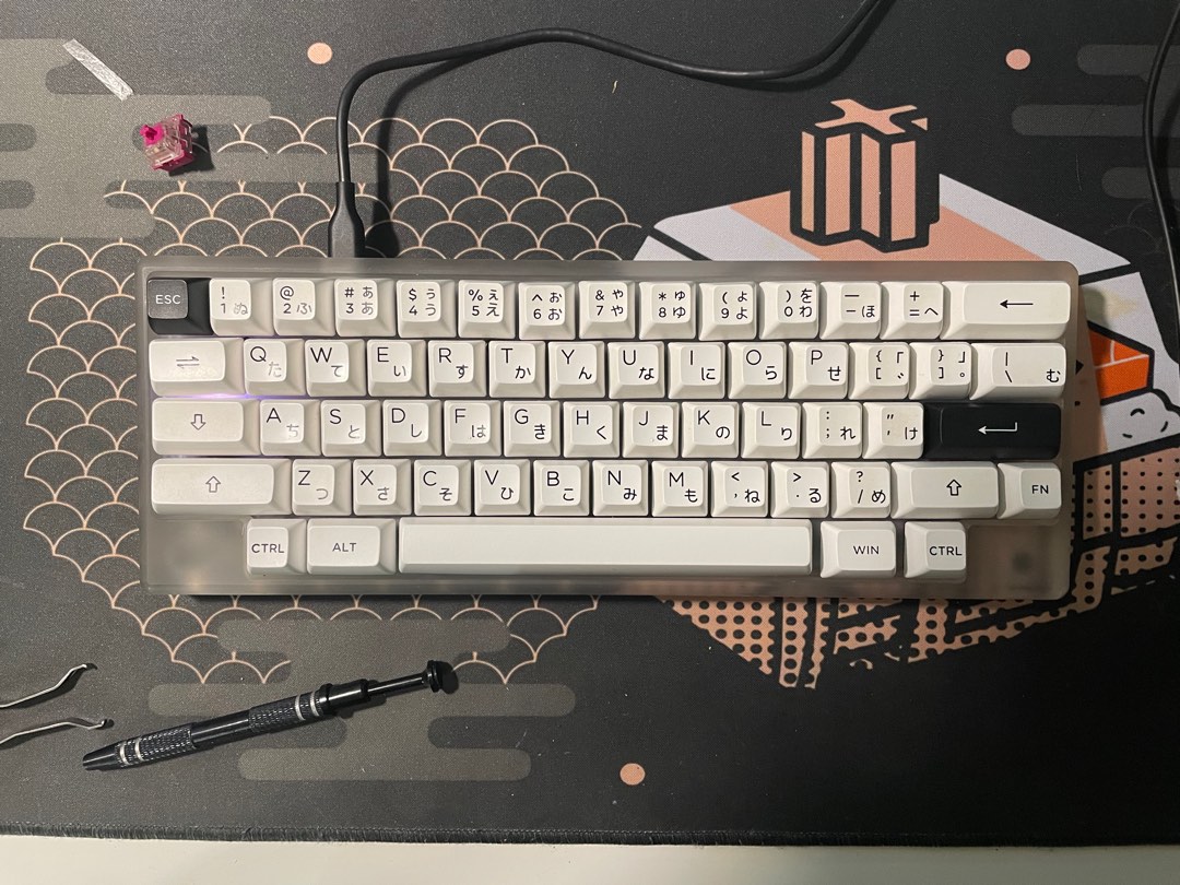 [free gifts] rare modded akko acr59 hkkb layout mechanical keyboard ...