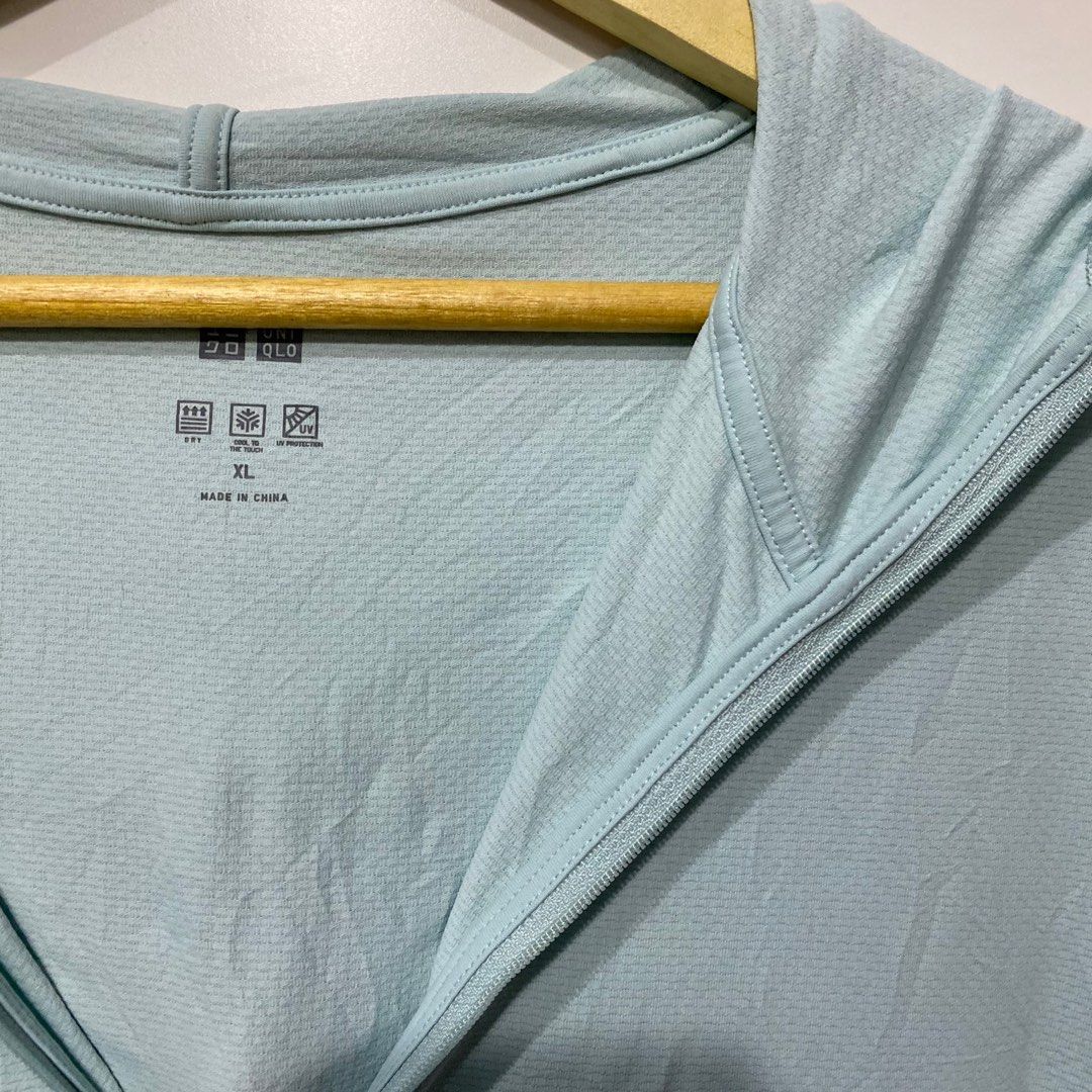 FREEONG - Uniqlo Airism Baby Blue XL UV Running Jacket Jaket, Fesyen Wanita, Pakaian Wanita ...