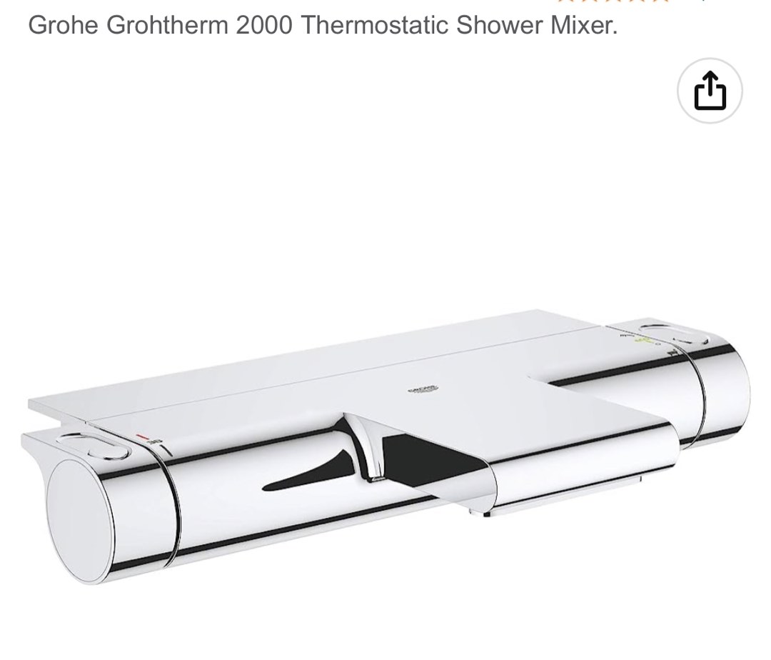 Grohe grohtherm 2000 Exposed thermostatic bath mixer, waterfall feature ...