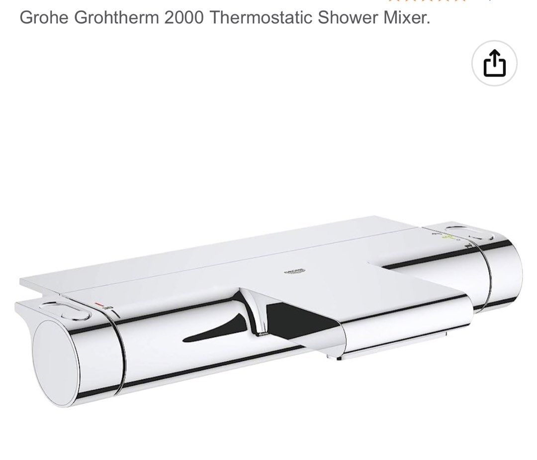 Grohe grohtherm 2000 Exposed thermostatic bath mixer, waterfall feature ...