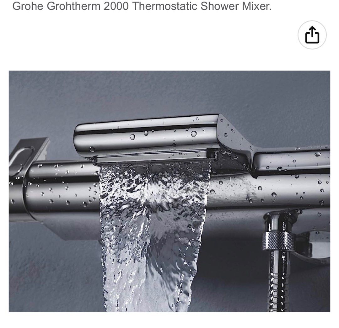 Grohe grohtherm 2000 Exposed thermostatic bath mixer, waterfall feature ...