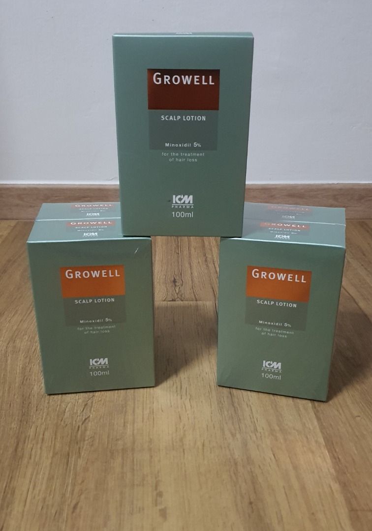 Growell Minoxidil 5% 100ml Scalp Lotion - ICM Pharma - For hair loss ...