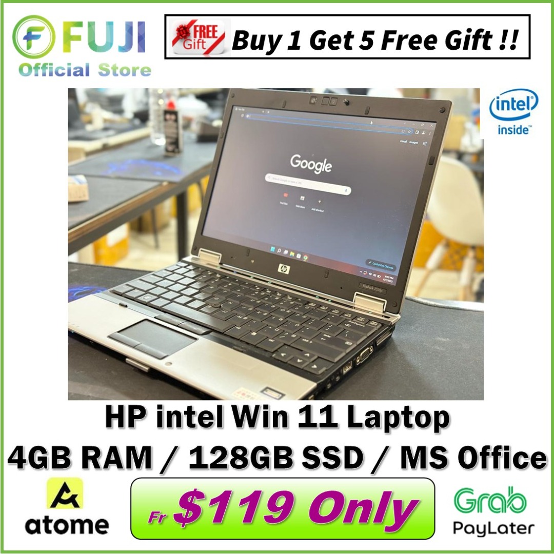 HP Win 11 intel SSD Laptop - New Battery - 4GB RAM - 128GB SSD - 100% ...