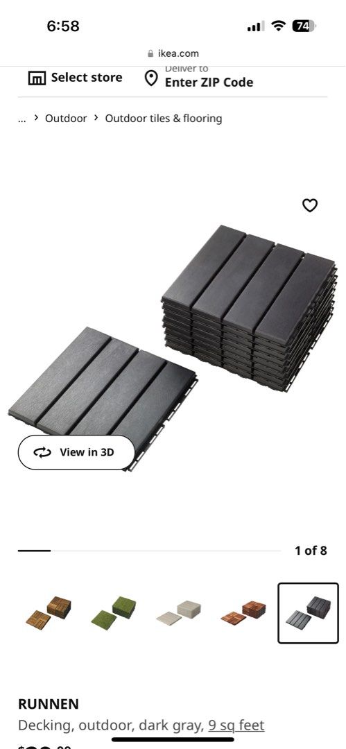 IKEA RUNNEN outdoor decking [Dark Grey], Furniture & Home Living ...