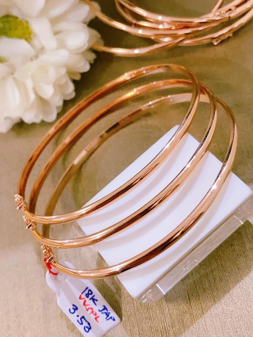 Japan Gold bangle 18K on Carousell