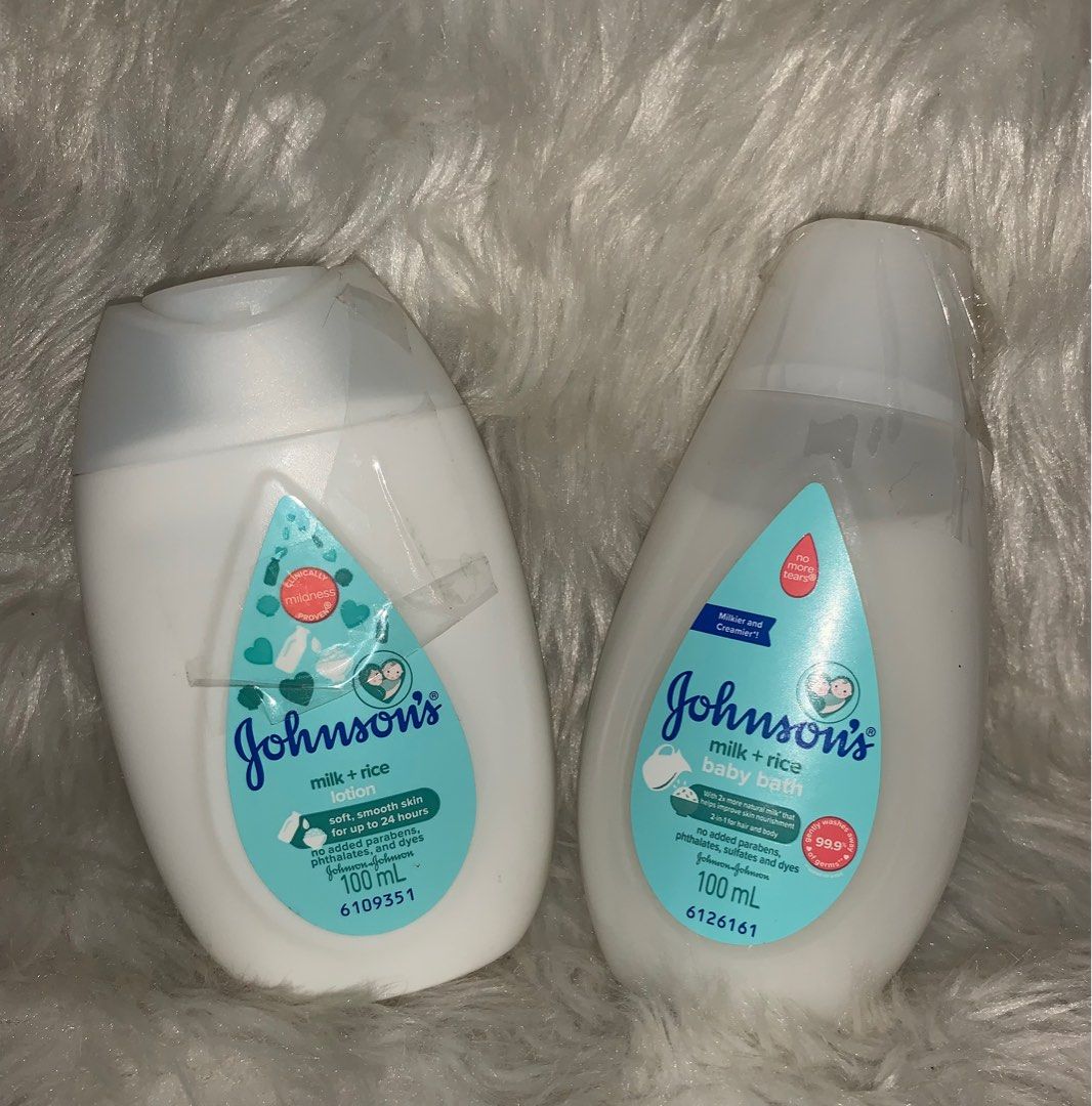 Johnson's Milk+Rice Baby Bath and Lotion 100 mL, Babies & Kids, Bathing ...