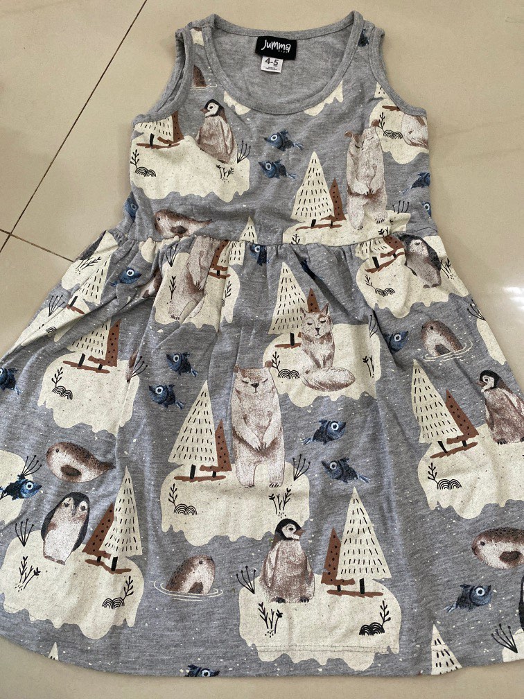 Jumma Kids Dress Pinguin Grey, Bayi & Anak, Baju Anak Perempuan, 4 ...