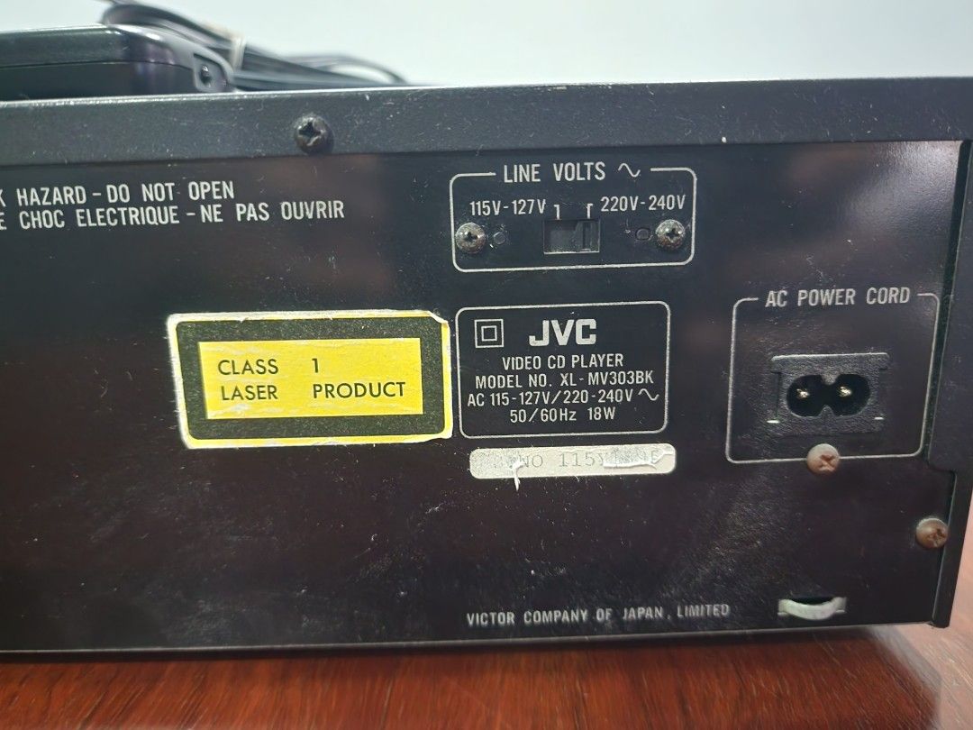 JVC XL-MV303BK 3 Disc Karaoke Video VCD CD Player Changer - with remote (damaged), Audio ...