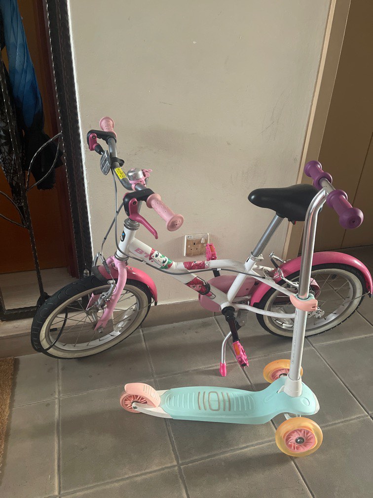 Kids Bicycle and Kick scooter together, Sports Equipment, Bicycles ...