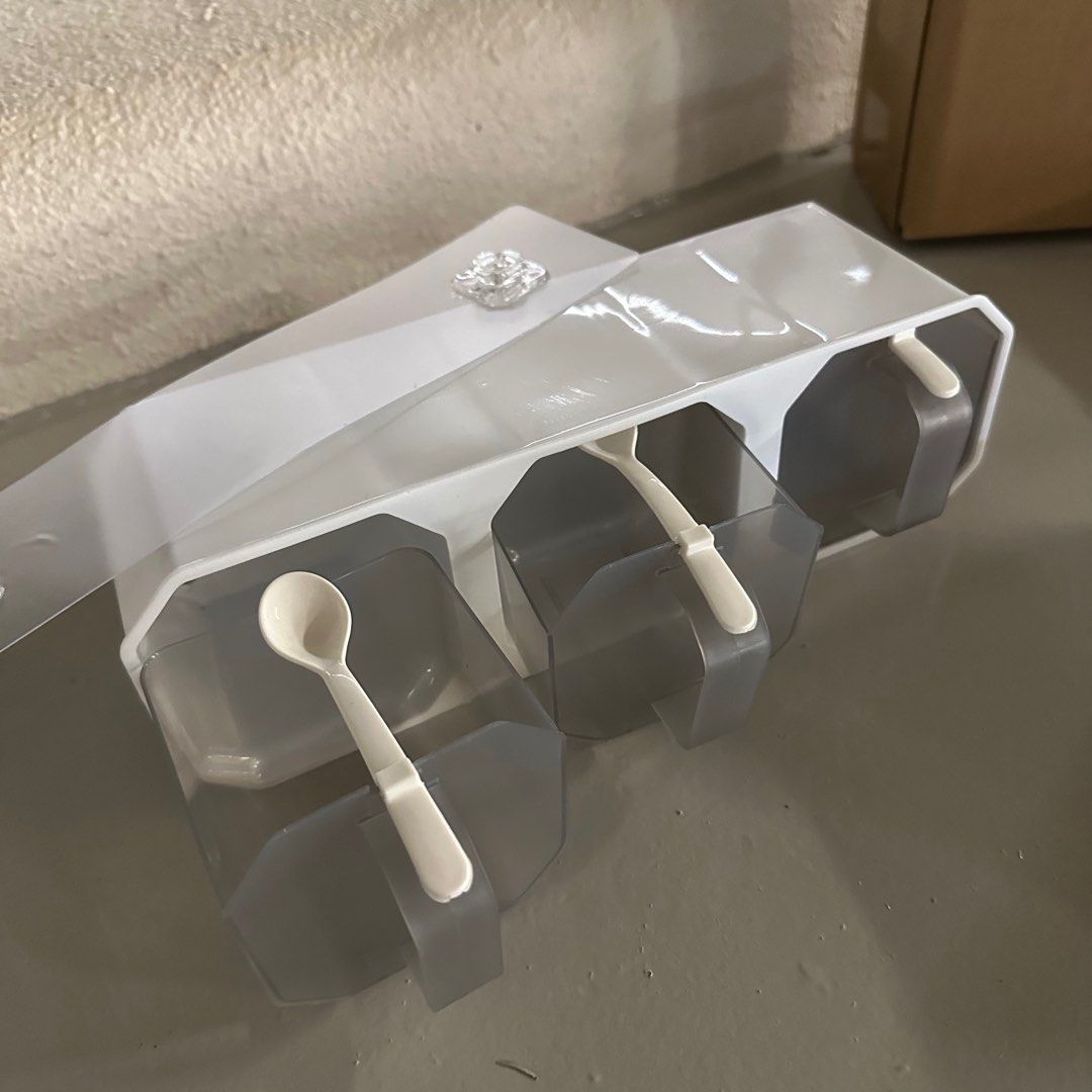 Kitchen Condiment 3x drawer Set translucent Seasoning Box Wall-Mount ...