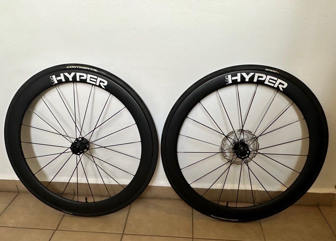 HYPER Black Edition 50mm Disc Wheelset with Continental GP5000 Road ...
