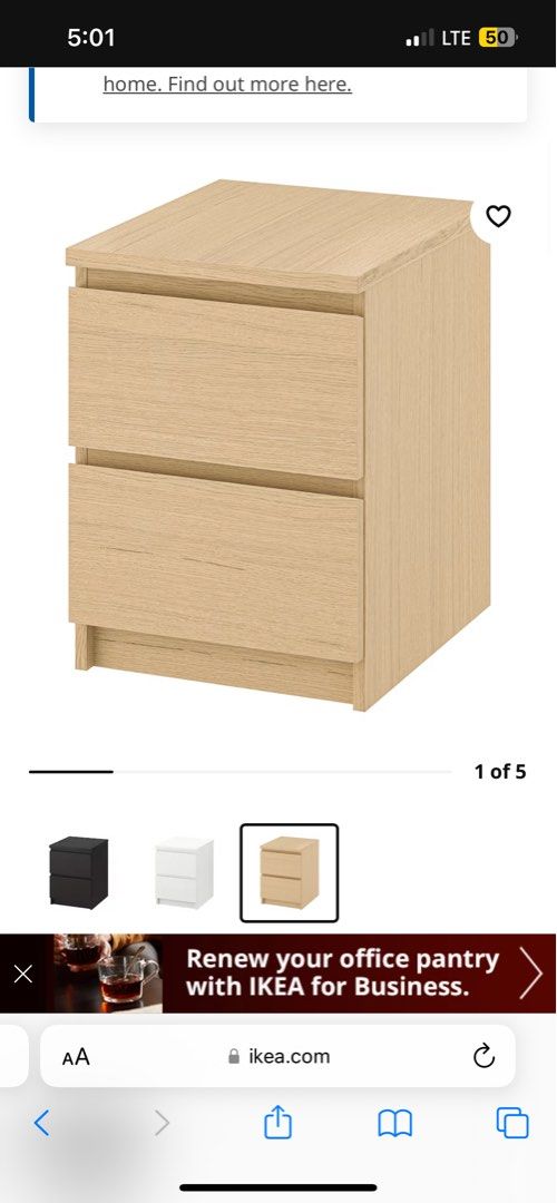 MALM Chest Of Drawers/Side table, Furniture & Home Living, Furniture ...