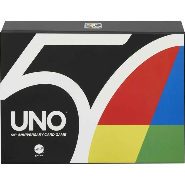 MATTEL UNO 50th Anniversary Edition 大盒版本 UNO Card Game for Kids, Adults and Game Night with ...