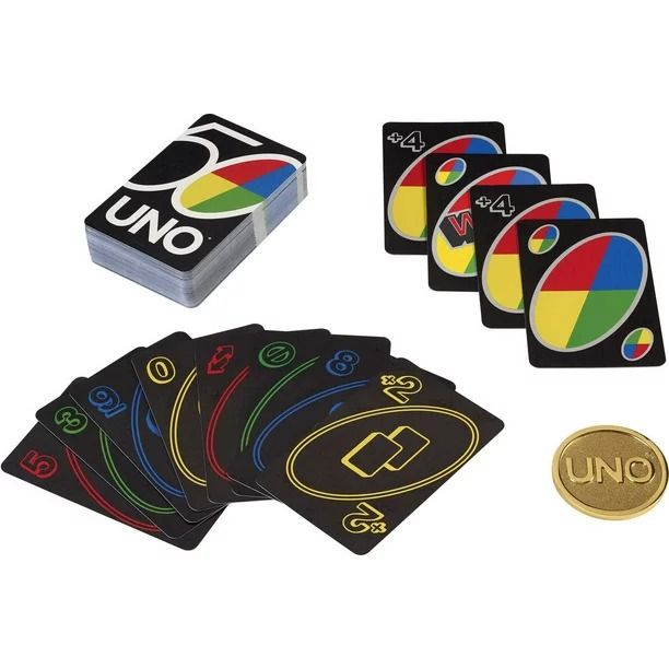 MATTEL UNO 50th Anniversary Edition 大盒版本 UNO Card Game for Kids, Adults ...