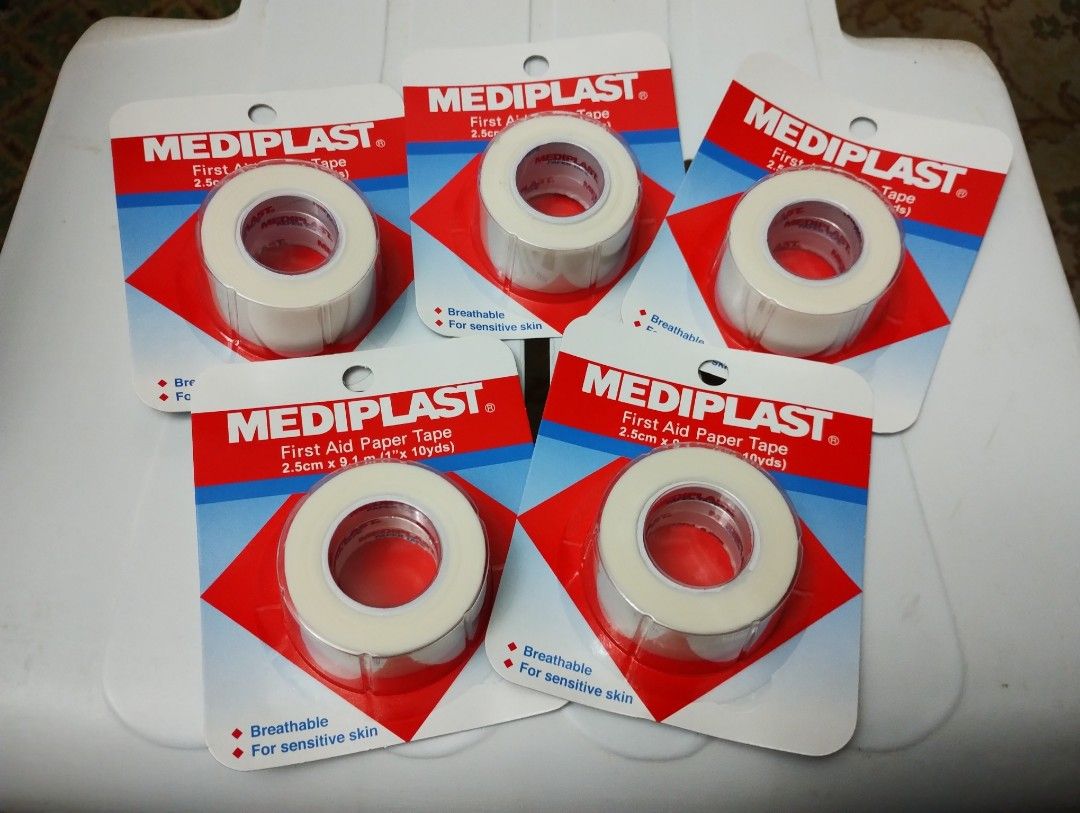 Mediplast First Aid Paper Tape 2.5cm x 9.1m (1" x 10 yds), Health ...