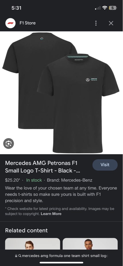 Mercedes amg petronas formula one team merch on Carousell