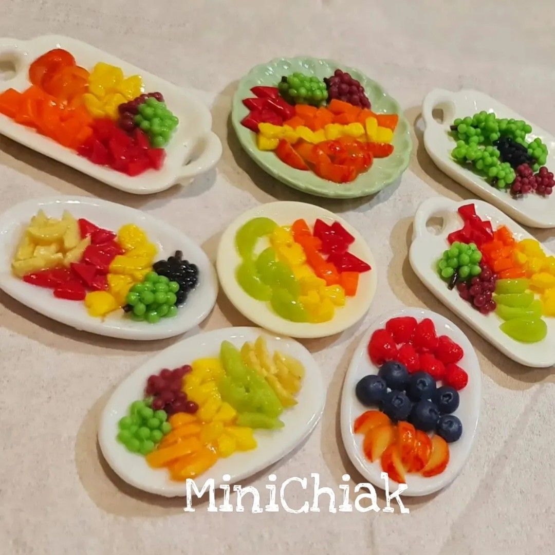 Miniature fruits platter, Hobbies & Toys, Stationery & Craft, Handmade ...