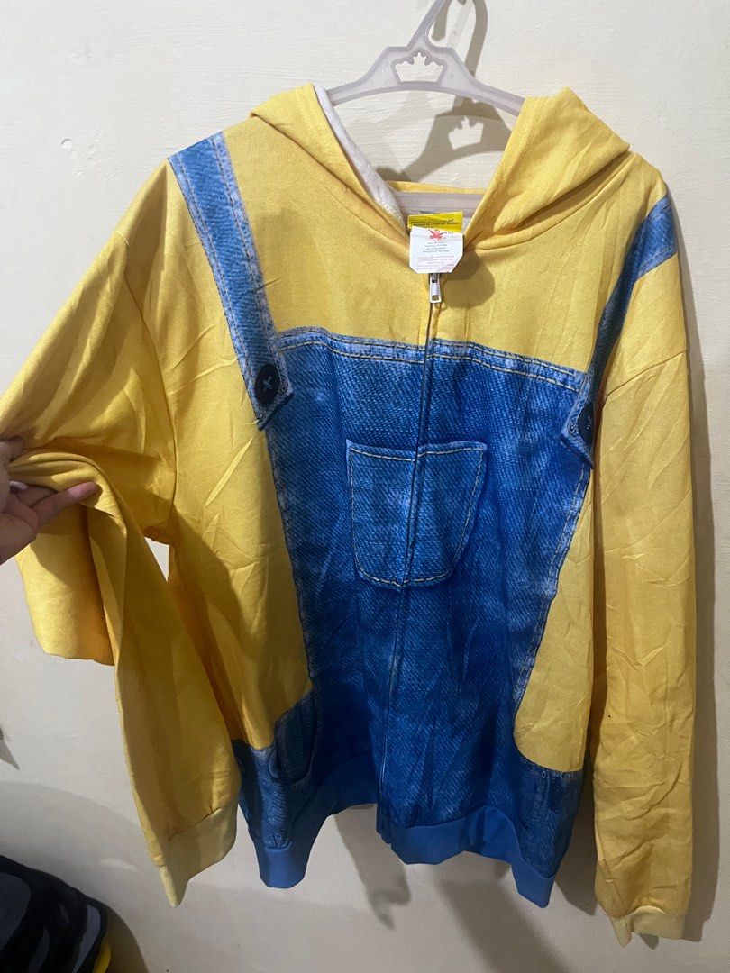 Minions costume hoodie jacket, Women's Fashion, Coats, Jackets and ...