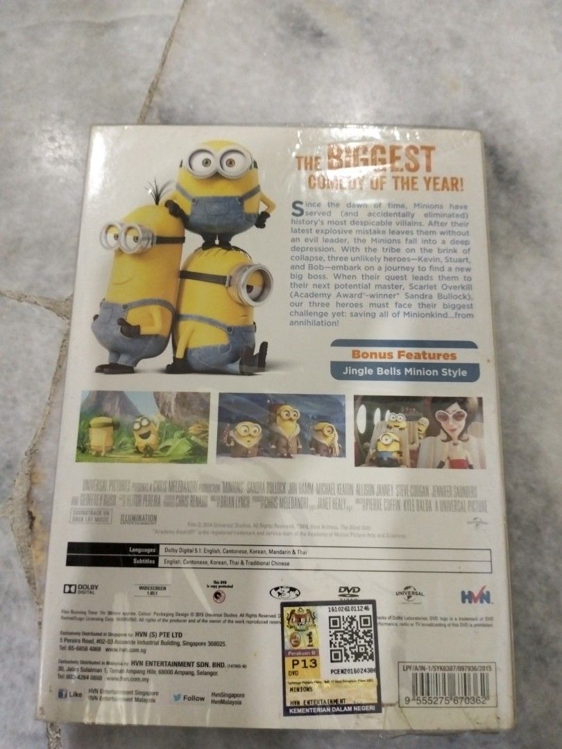 Minions movie DVD, Hobbies & Toys, Music & Media, CDs & DVDs on Carousell