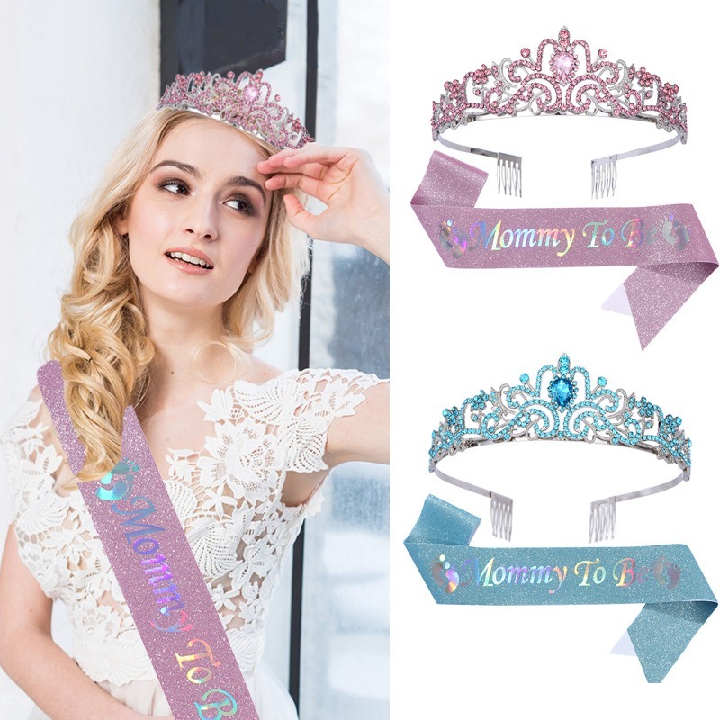 Mom To Be Baby Shower Decorations, Mommy To Be Sash and Tiara Set ...