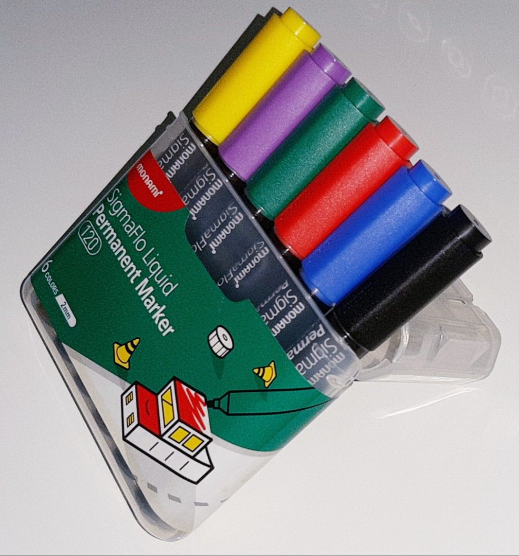 MONAMI SigmaFlo Liquid Permanent Marker B120, Hobbies & Toys ...
