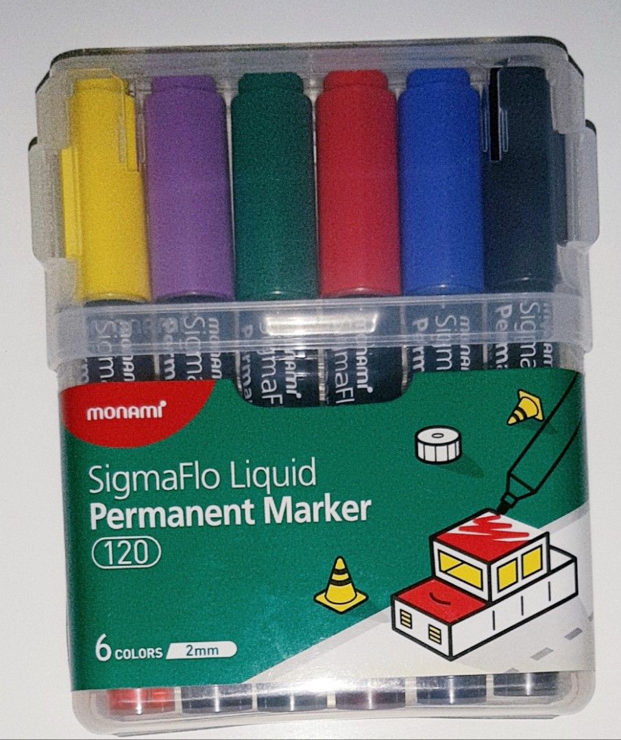 MONAMI SigmaFlo Liquid Permanent Marker B120, Hobbies & Toys ...