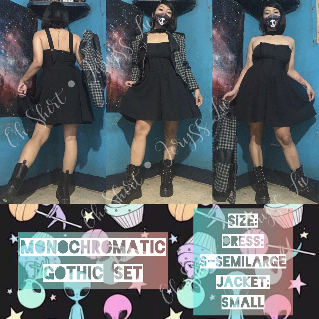 Monochromatic Gothic Set, Women's Fashion, Dresses & Sets, Sets or ...