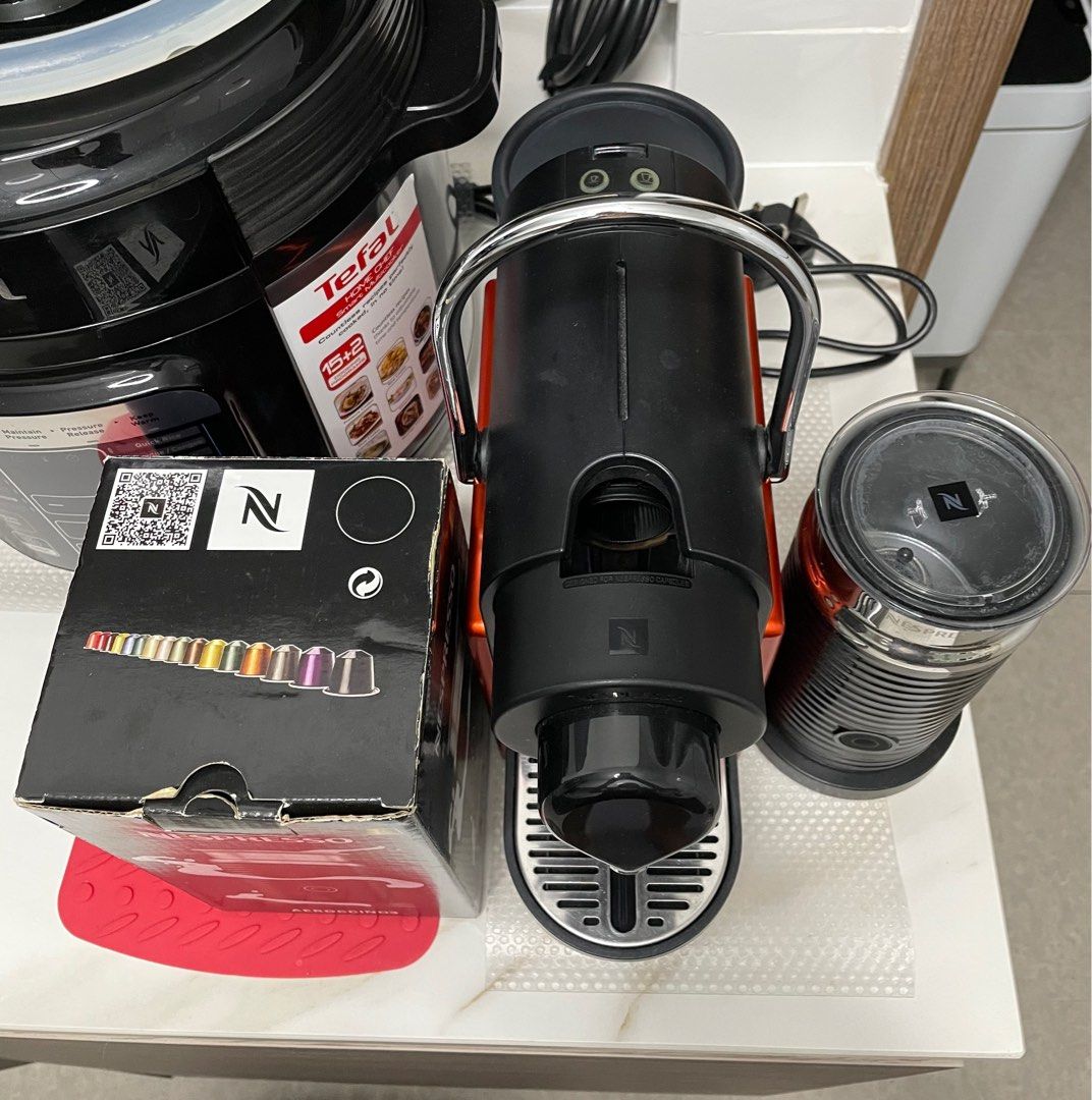 Nespresso Electric Red PIXIE coffee machine, TV & Home Appliances ...