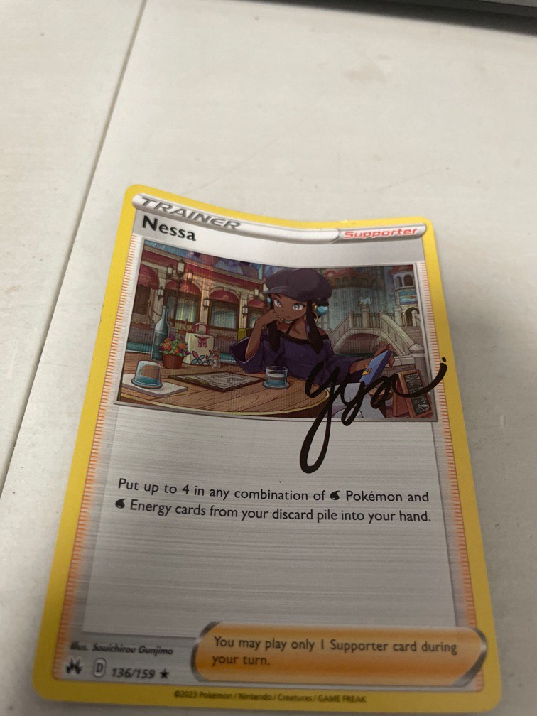 Nessa pokemon card signed by pokemon creater, Hobbies & Toys, Toys ...