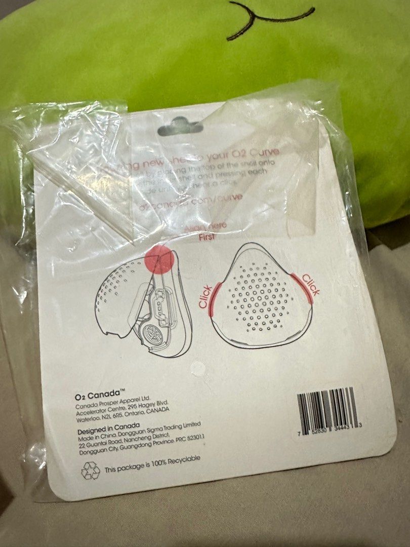 O2 Canada Curve Mask with extra Shell Replacement (Blue), Health ...