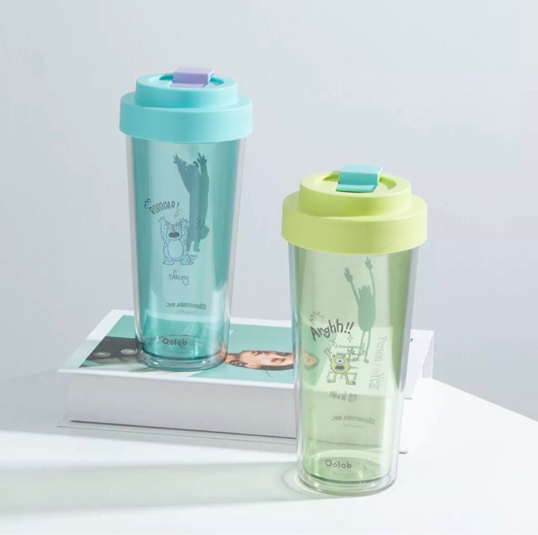 【Oolab 良杯製所】皮克斯怪獸出沒系列 Ecozen 透明雙層隨行杯 750ml, 傢俬＆家居, 廚具和餐具, 廚水杯、水壺 - Carousell