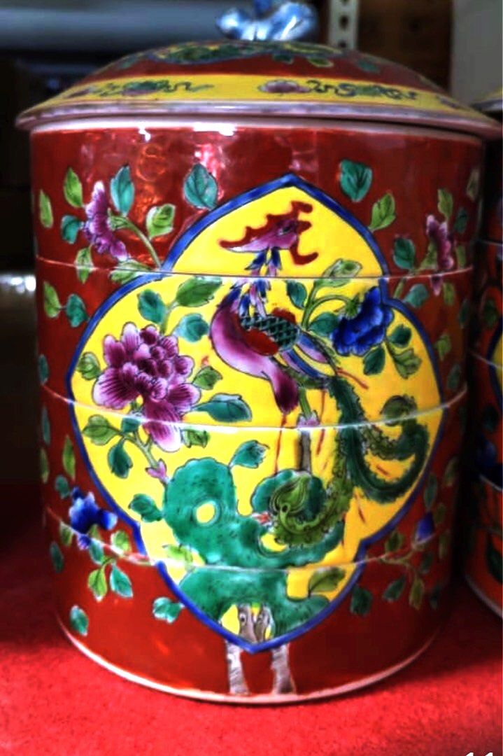 Peranakan Ceramic Tiffin (Tingkat) - Phoenix, Hobbies & Toys ...